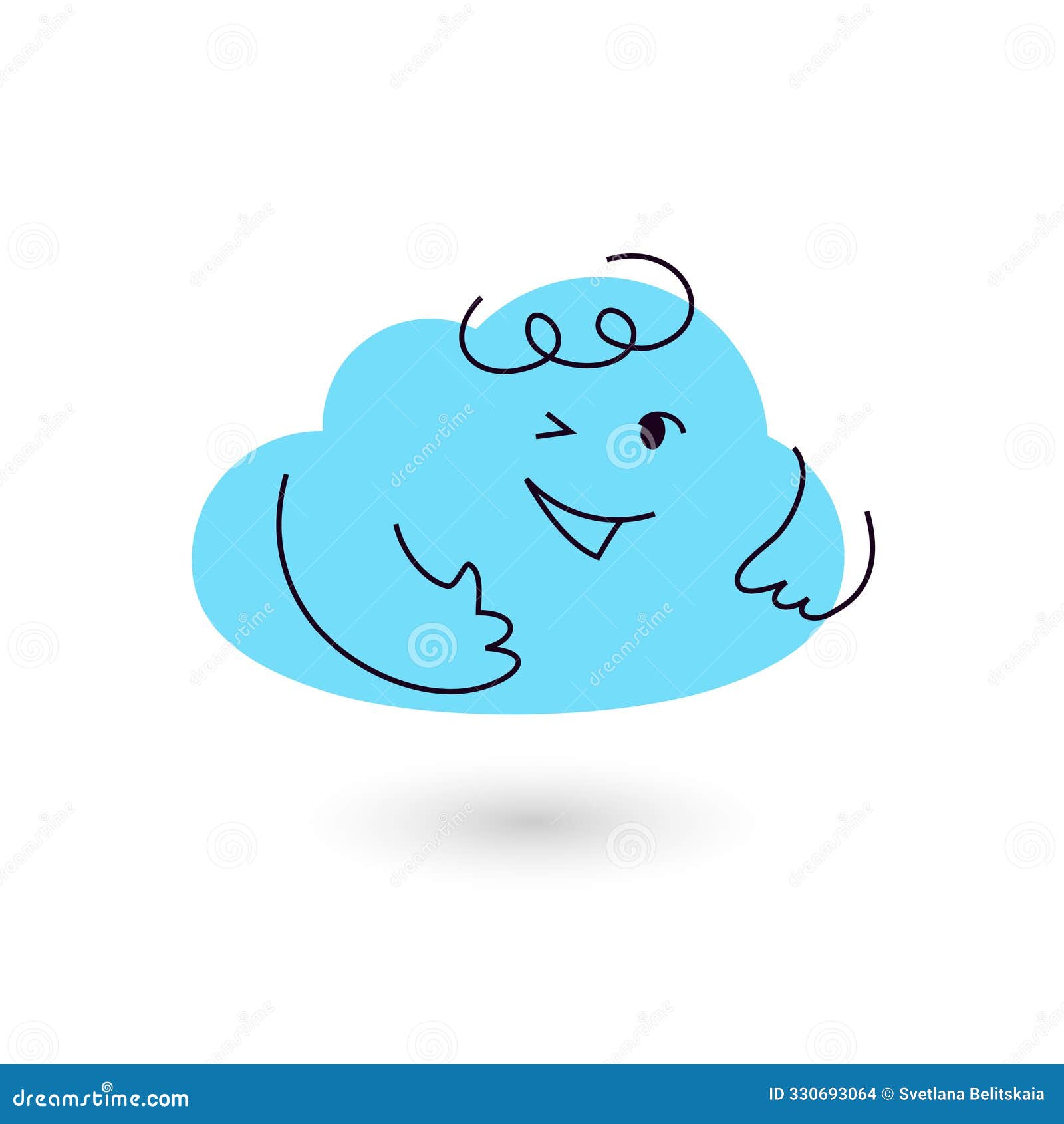 Cloud Cartoon Character Winking Stock Vector - Illustration of pretty ...