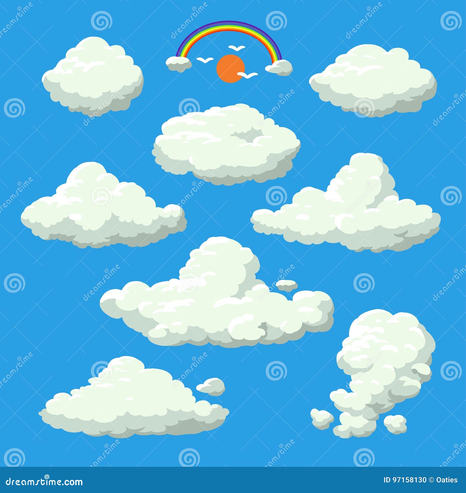 Cloud Cartoon Style Illustration Background Stock Vector - Illustration ...
