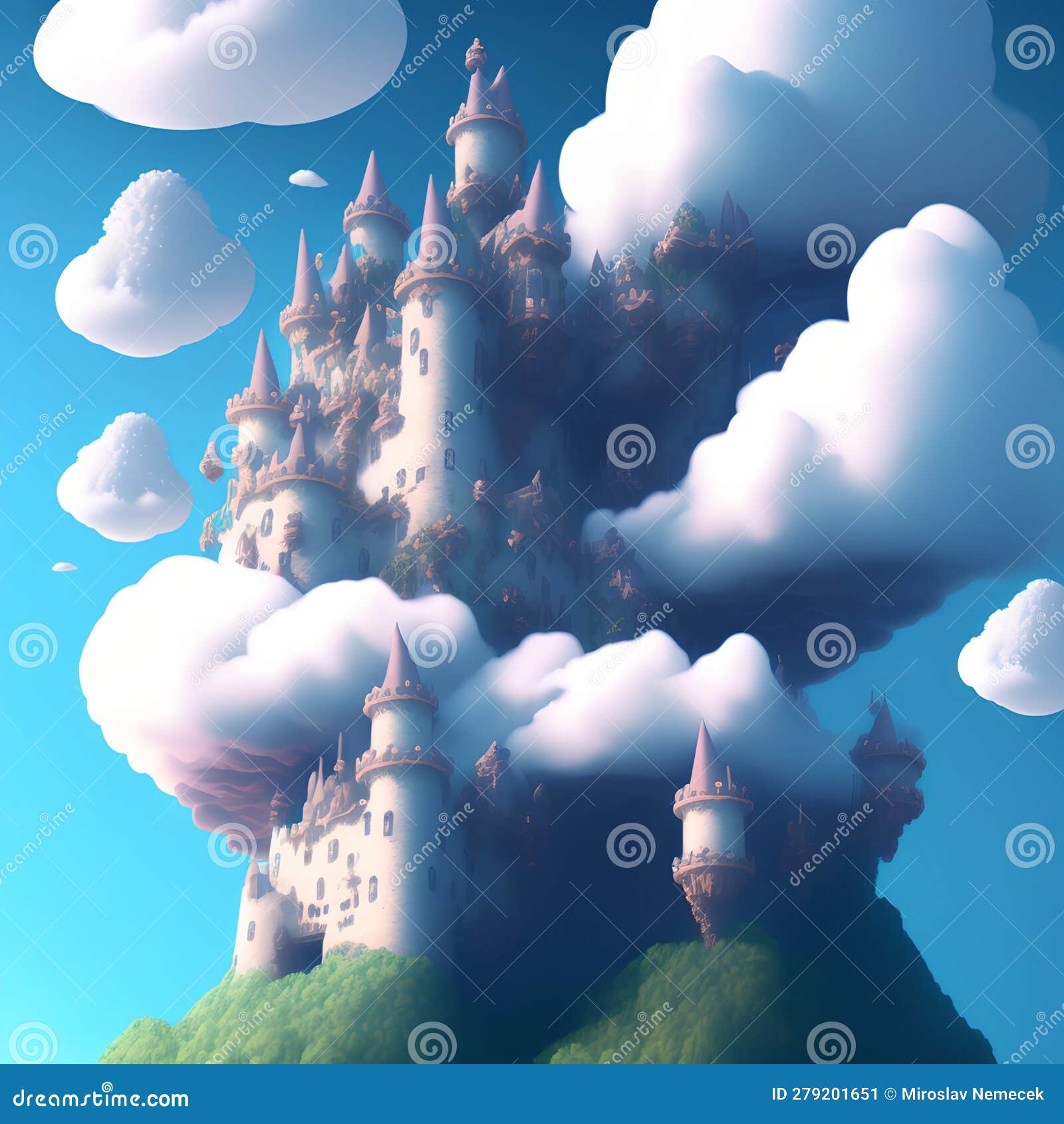 Cloud Castle Of The Mythical World Stock Photo | CartoonDealer.com ...