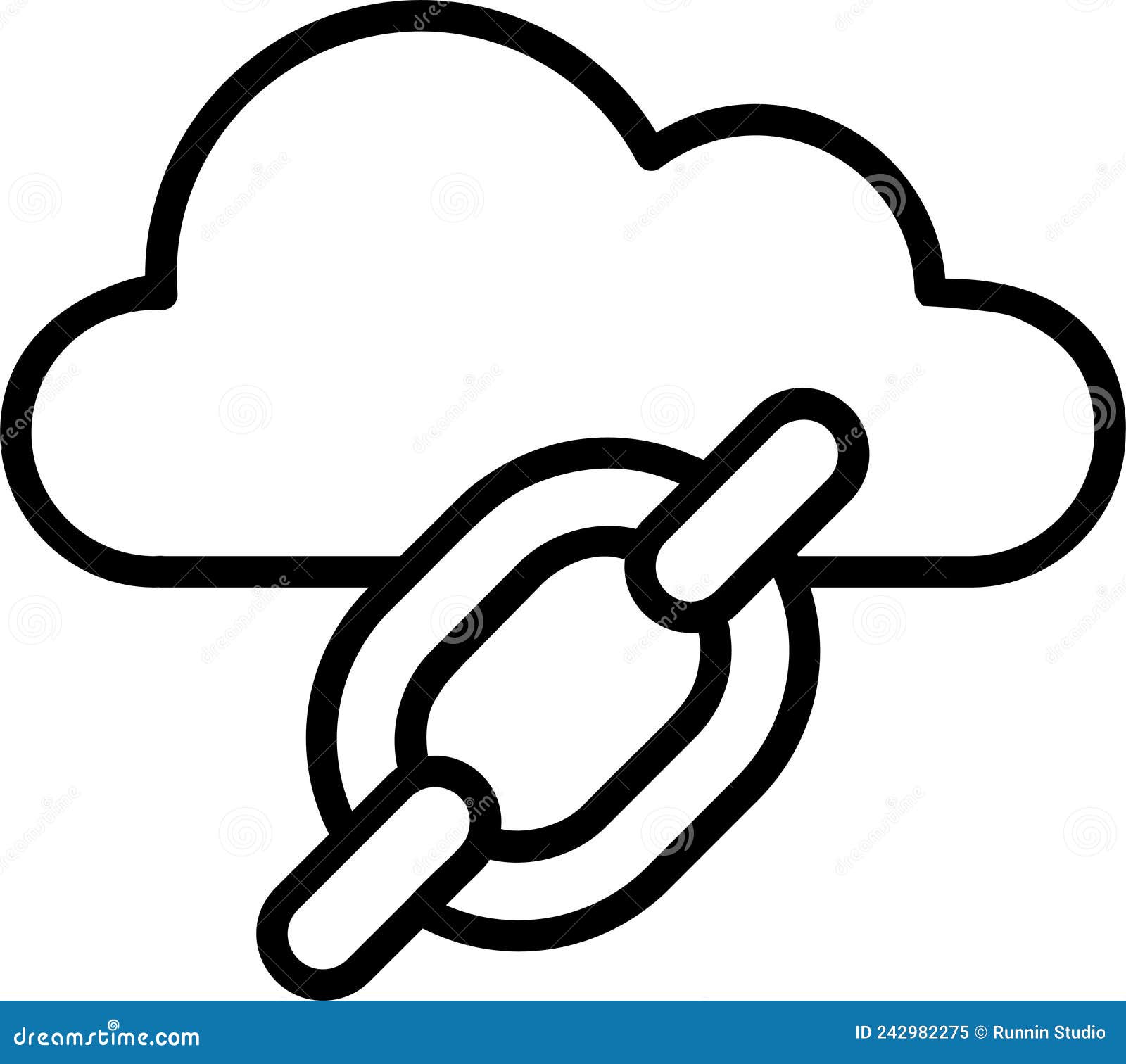 Cloud Chain Icon stock vector. Illustration of currency - 242982275