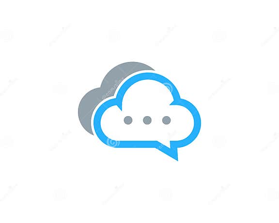 Cloud Chat Icon Logo Design Element Stock Vector - Illustration of ...