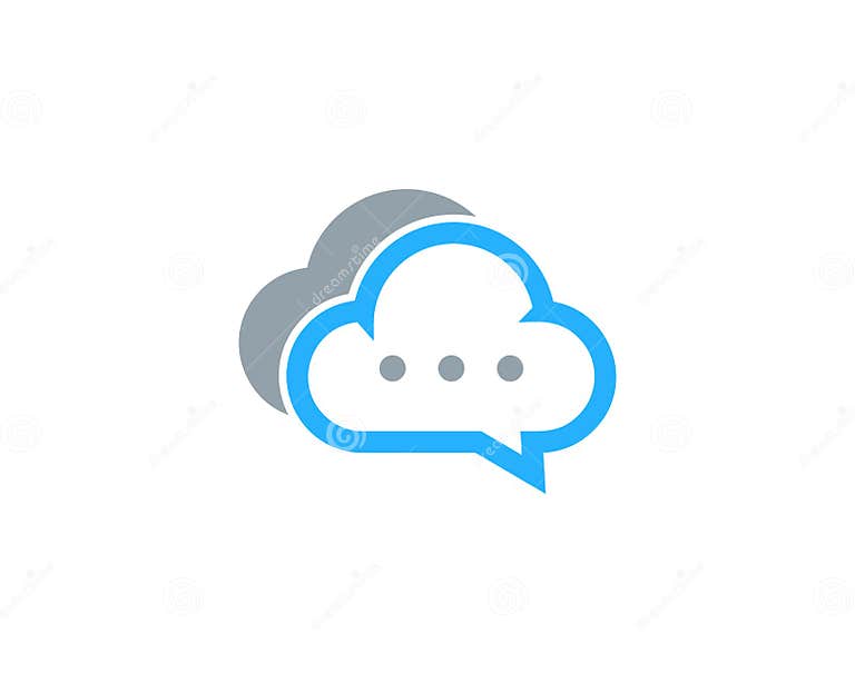 Cloud Chat Icon Logo Design Element Stock Vector - Illustration of ...