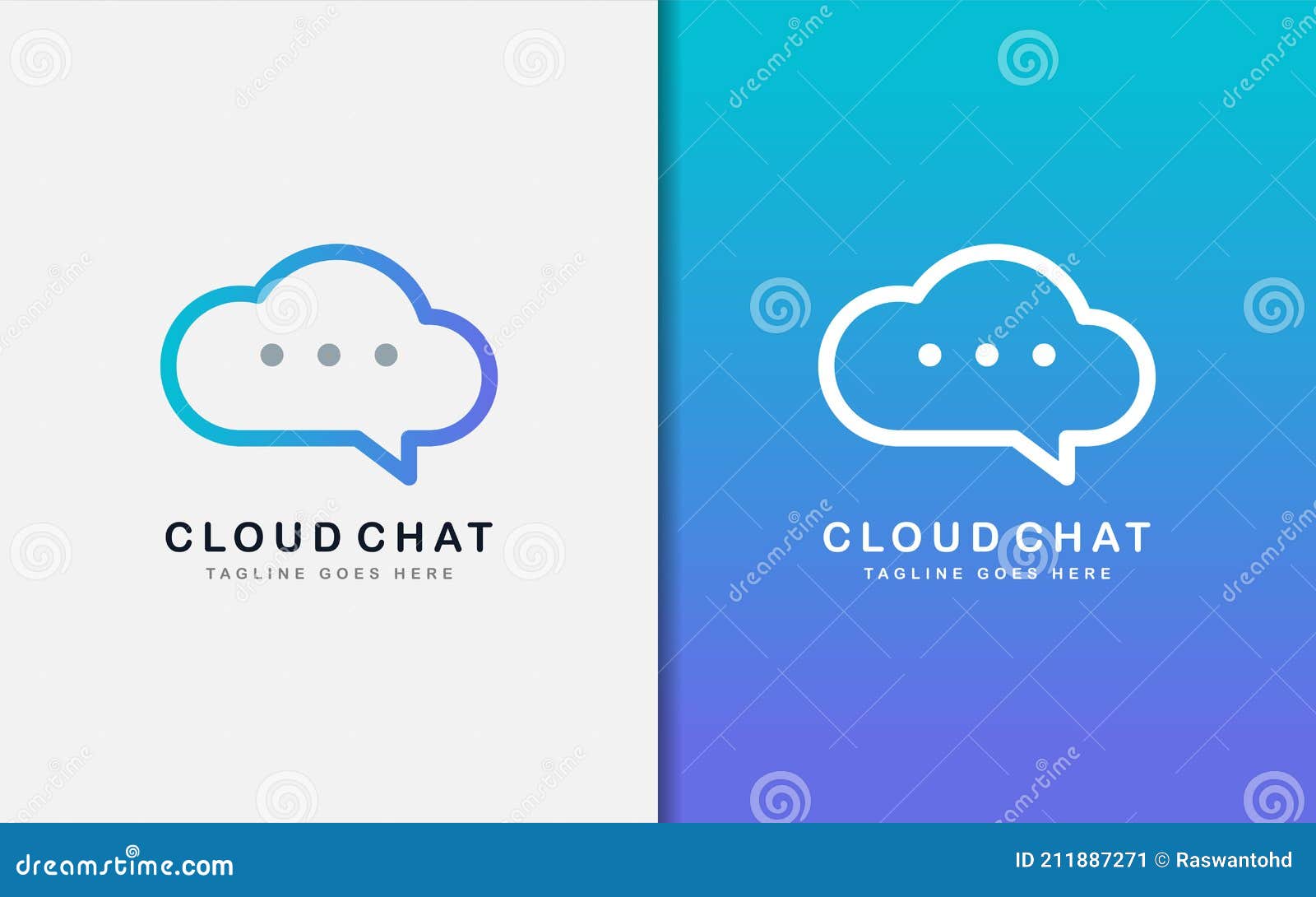 Cloud Chat Logo Design. Abstract Bubble Chat Symbol with the Form of a ...