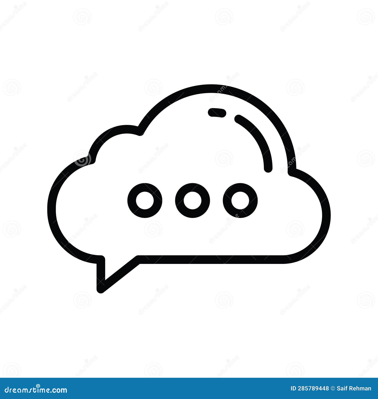 Cloud Chat Vector Outline Icon Design Illustration. Cloud Computing ...