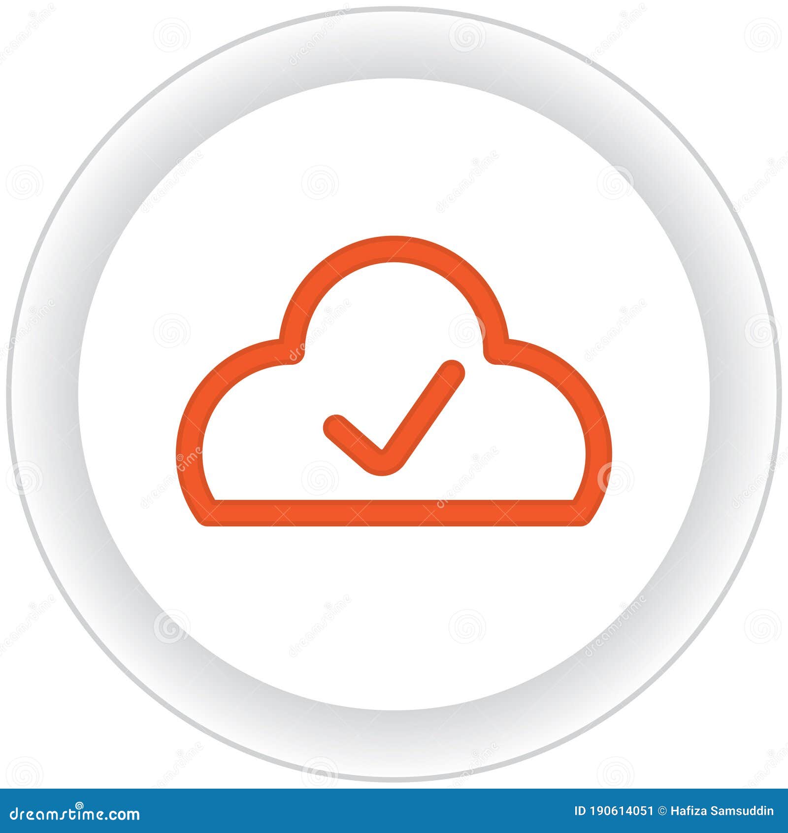 Cloud with Check Mark Button. Vector Illustration Decorative Design ...