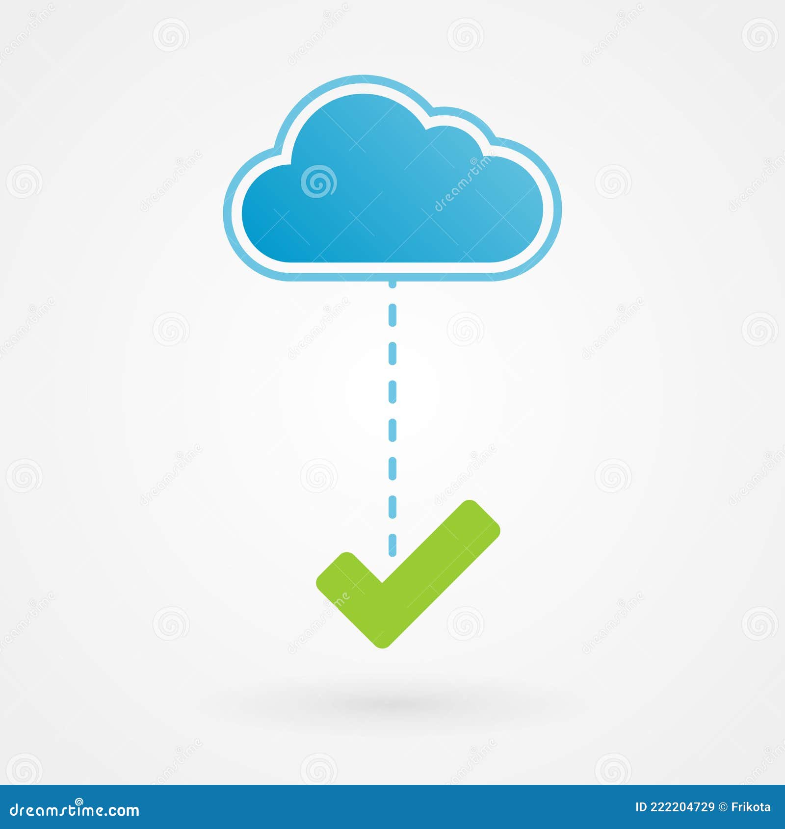 Cloud and Check Mark Icon. Green Tick. Vector Illustration, Flat Design ...