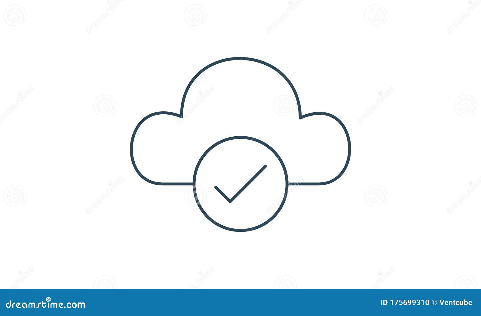 Cloud with Check Mark Icon Isolated on Vector Image Stock Illustration ...