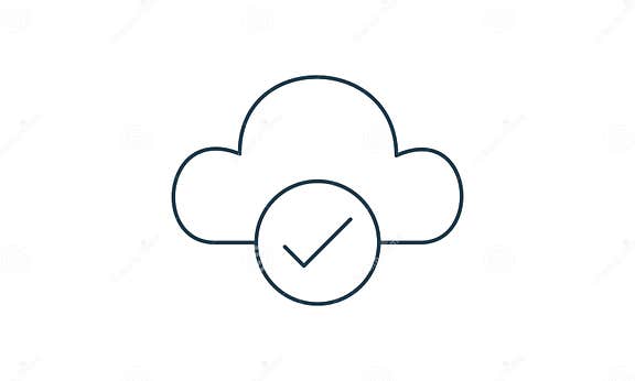 Cloud with Check Mark Icon Isolated on Vector Image Stock Illustration ...