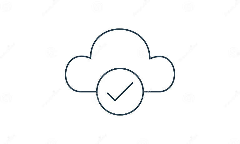 Cloud with Check Mark Icon Isolated on Vector Image Stock Illustration ...