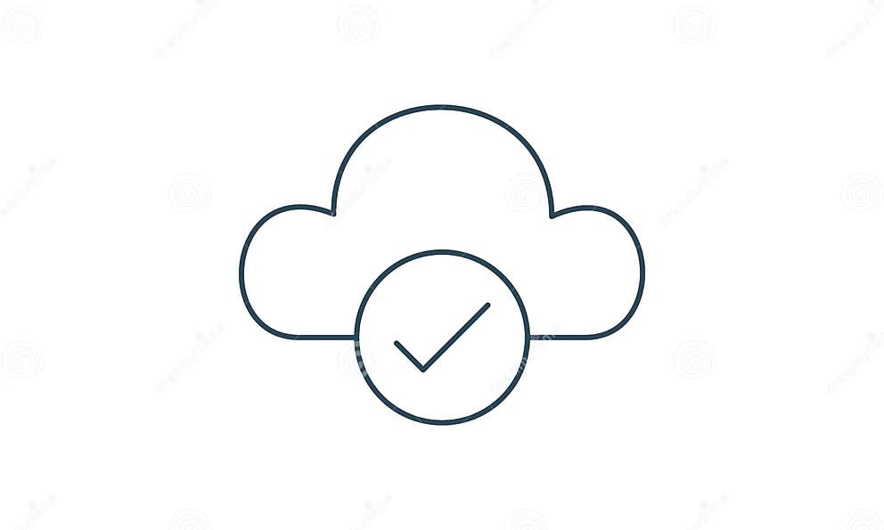 Cloud with Check Mark Icon Isolated on Vector Image Stock Illustration ...