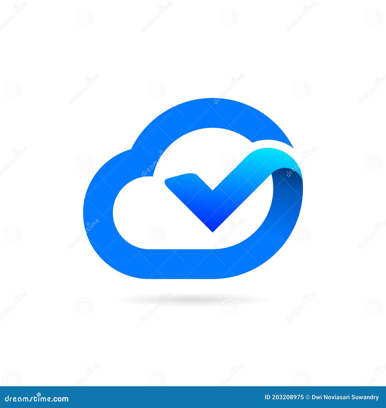 Cloud Check Mark Logo Concept Stock Vector - Illustration of marketing ...