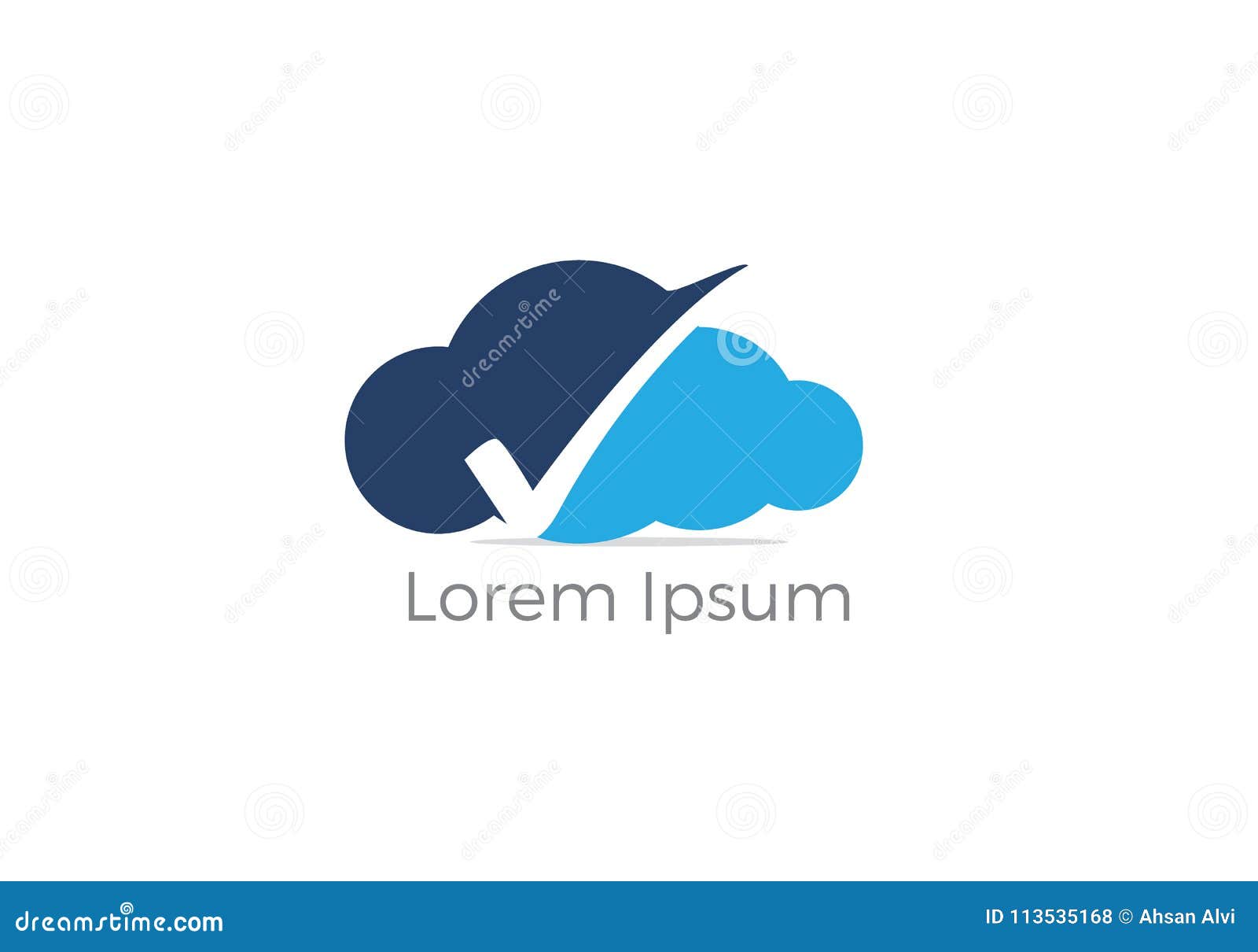 Cloud Check Mark Logo Design, Tick Mark on Shield and Cloud Icon ...