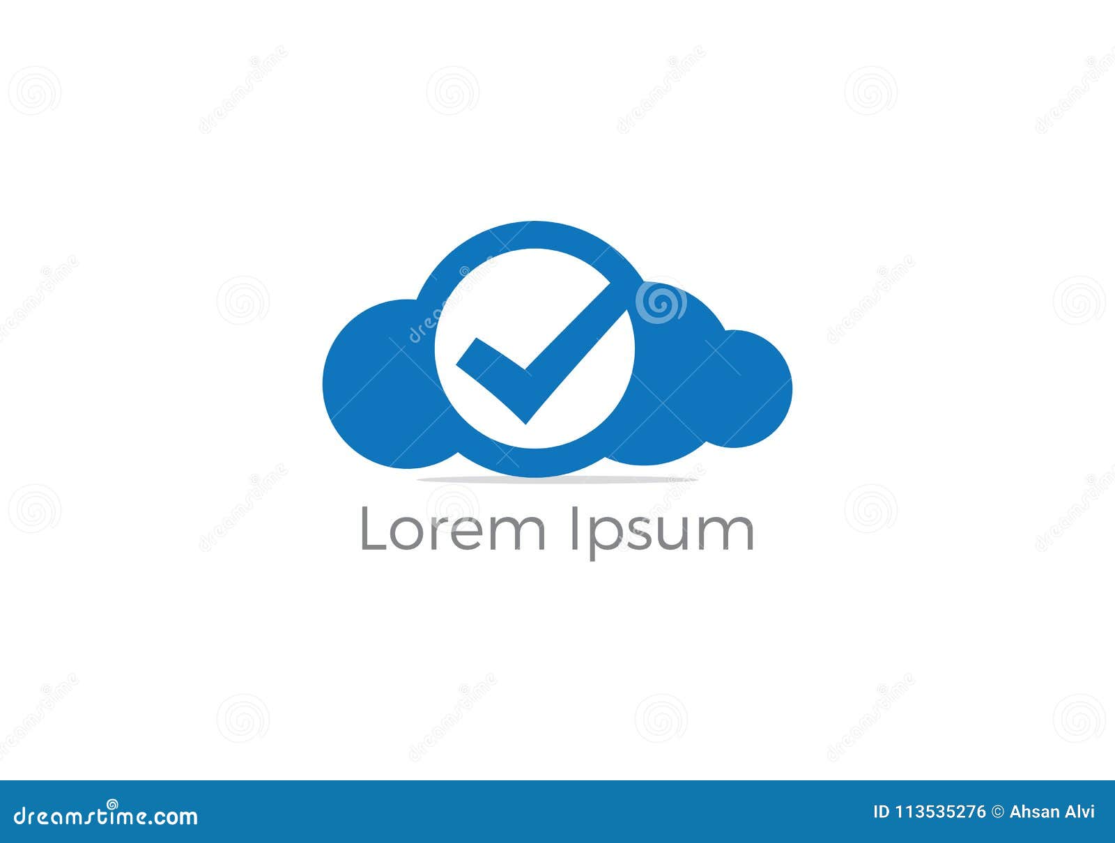 Cloud Check Mark Logo Design, Tick Mark on Shield and Cloud Icon ...