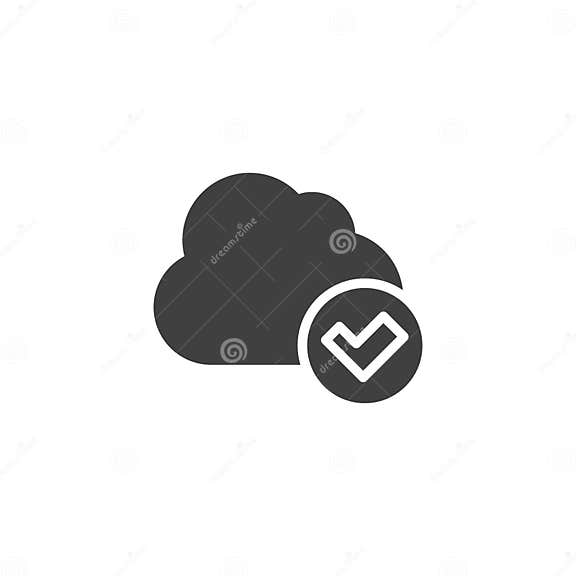 Cloud and Checkmark Vector Icon Stock Vector - Illustration of logo ...
