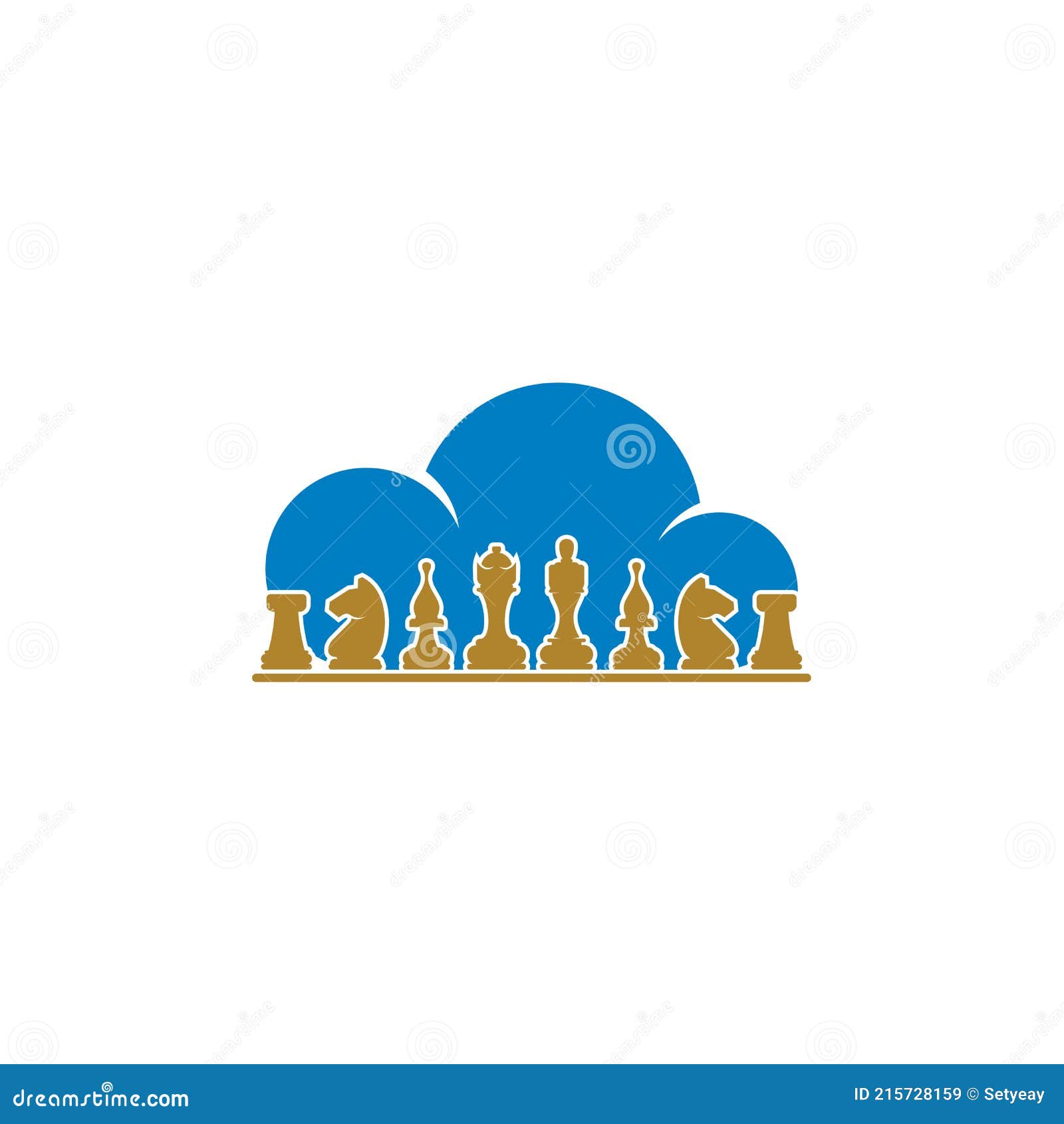 Cloud Chess Logo Design Vector Illustration, Creative Chess Logo Design ...