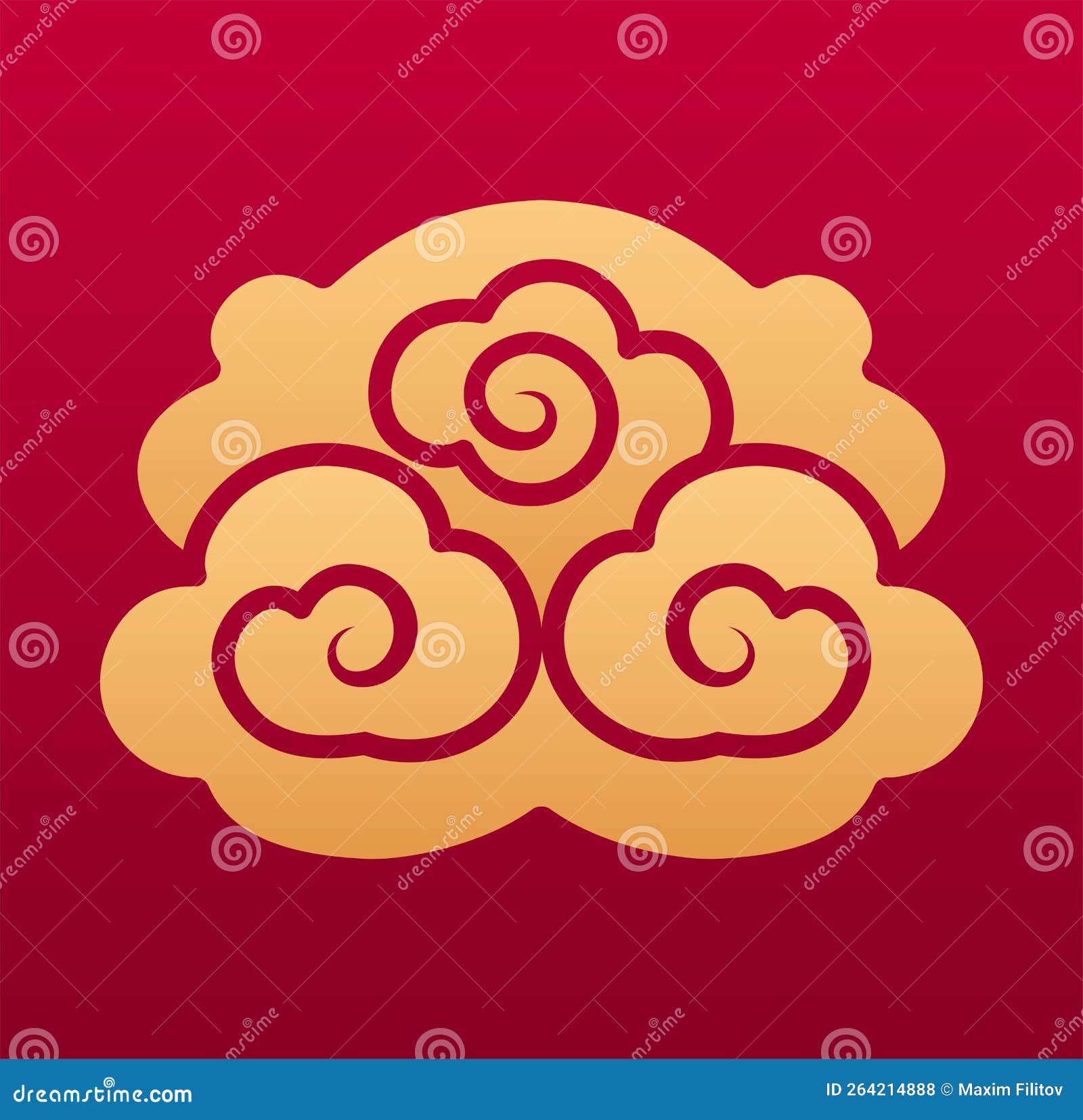 Cloud Chinese Decorative Element. Sky Asian Decorative Illustration ...