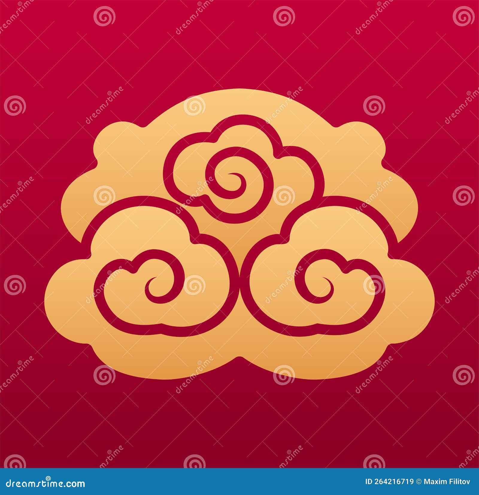 Cloud Chinese Decorative Element. Sky Asian Decorative Illustration ...