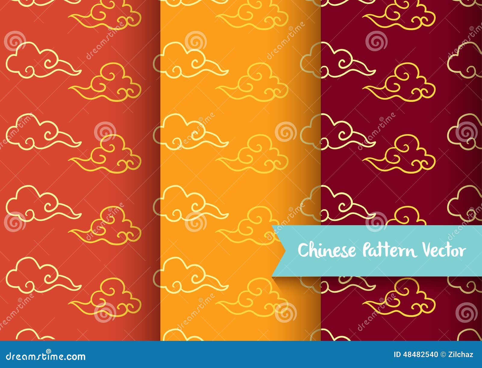 Cloud chinese pattern stock vector. Illustration of vector - 48482540