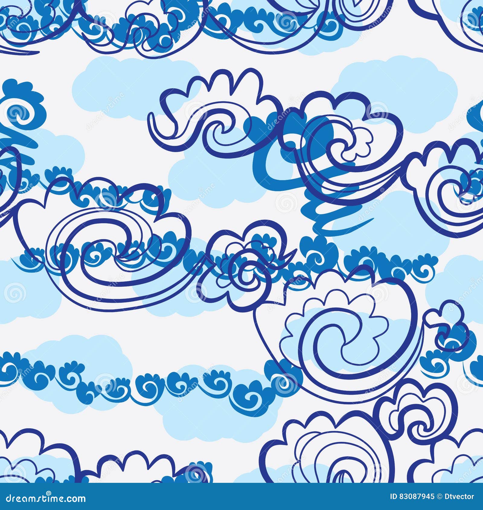 Cloud Chinese Style Seamless Pattern Stock Vector - Illustration of ...