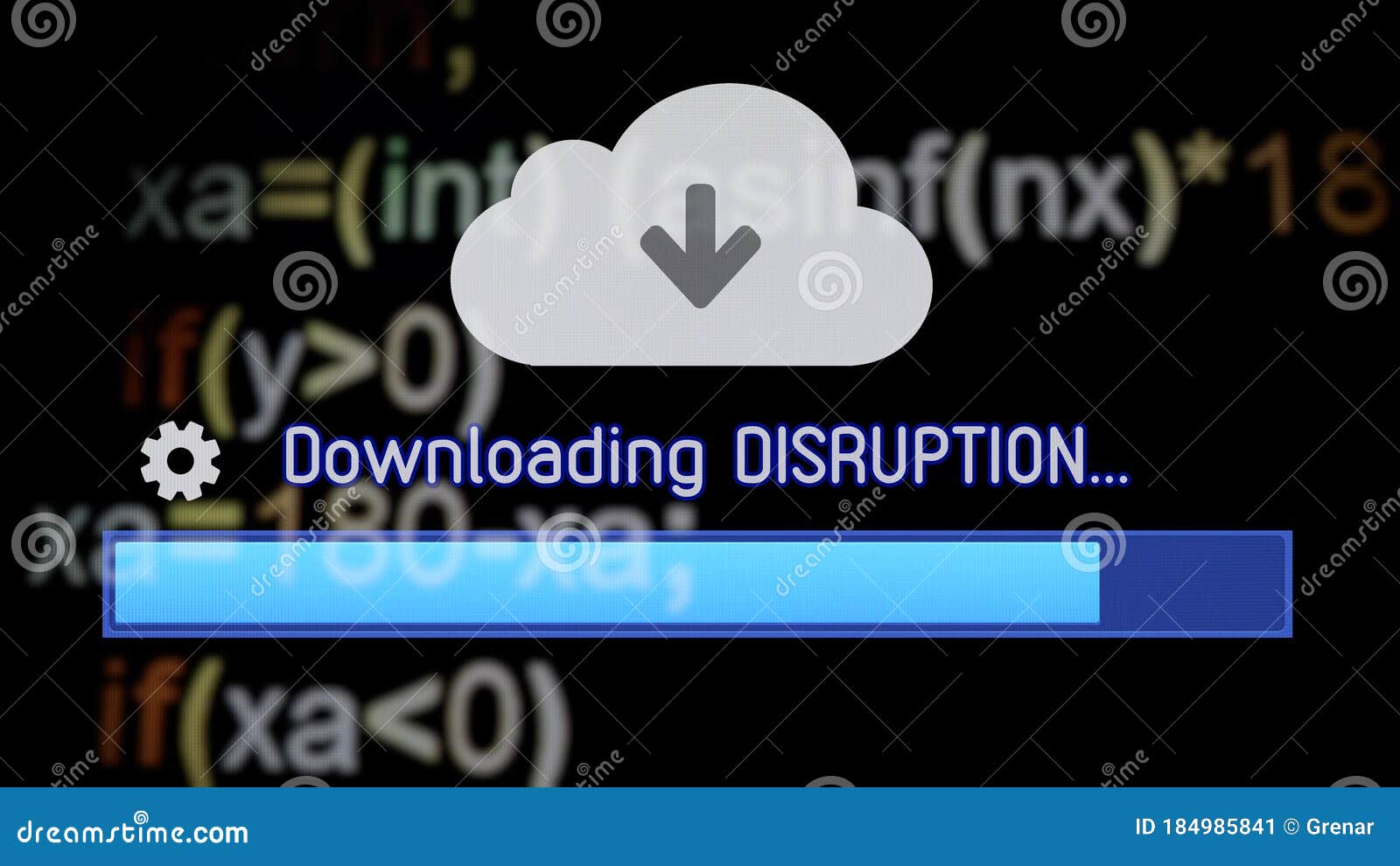Cloud Cipher Download Disruption Stock Illustration - Illustration of ...