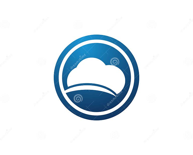 Cloud Circle Logo Icon Template Stock Illustration - Illustration of communication, drawing ...