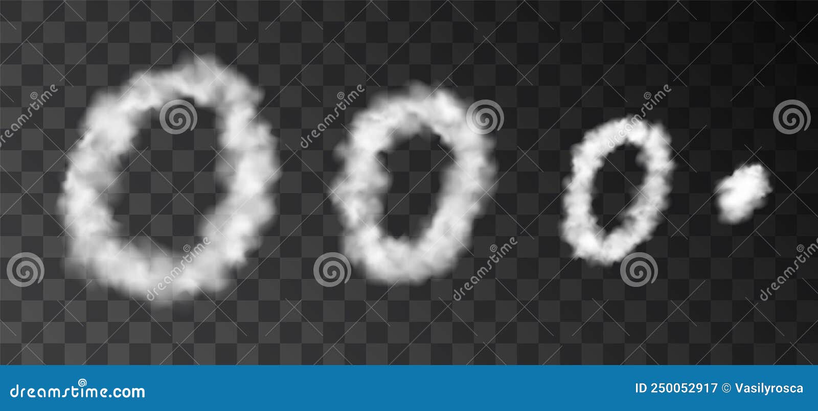 Cloud Circle Smoke Rings Vector Air Abstract Background. Sky Atmosphere ...