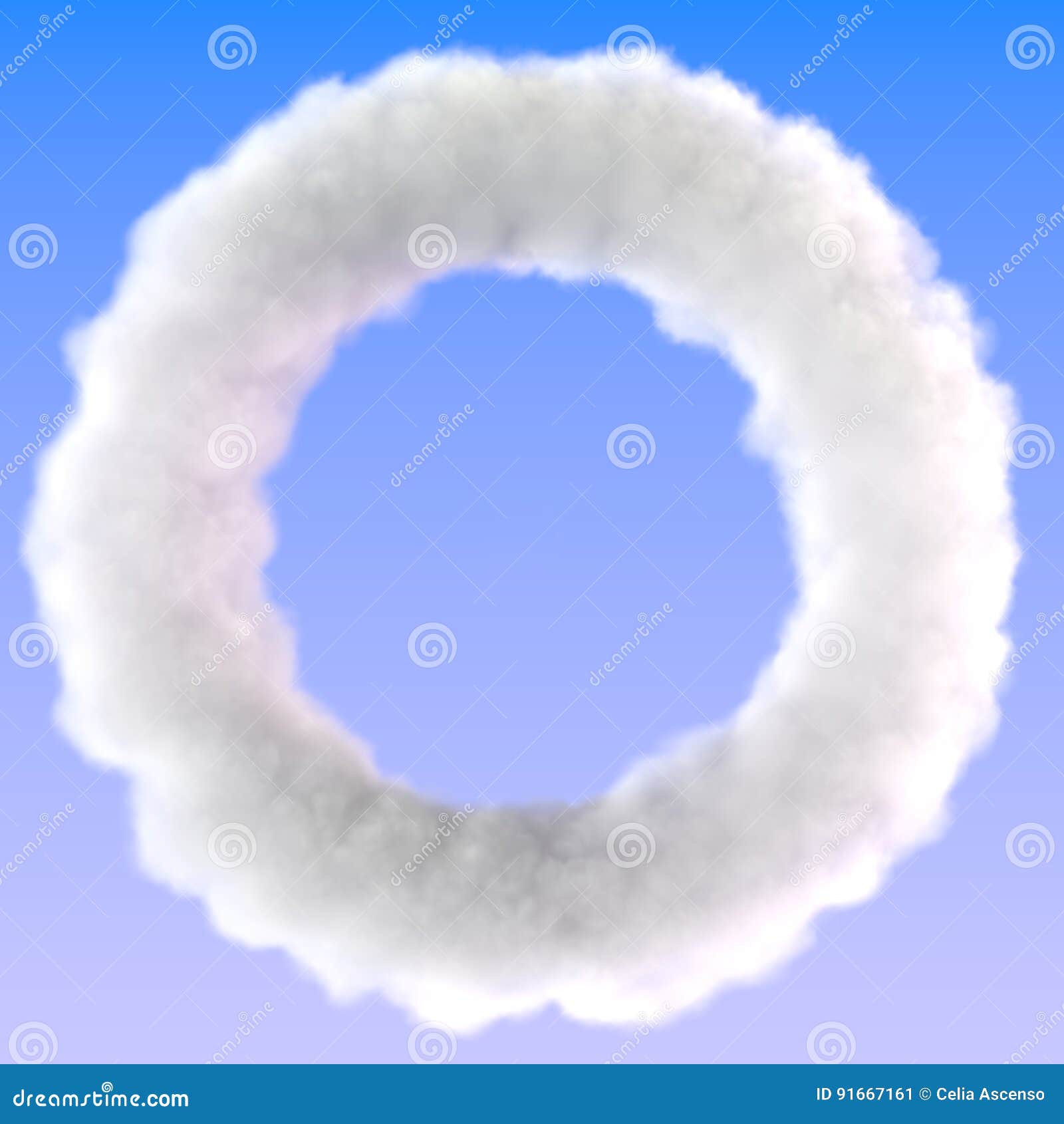 Cloud Circle Zero Sky Frame Border Stock Illustration - Illustration of ...