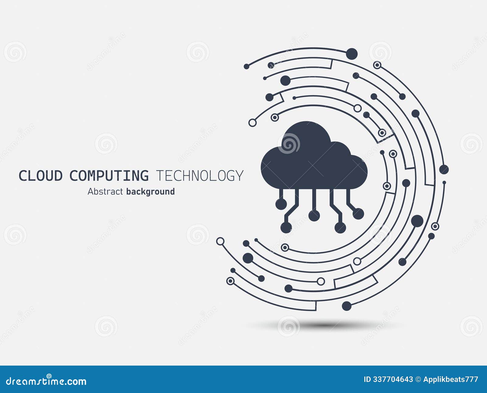 Cloud Circuit on a Crescent-shaped Circuit Board. Cloud Computing Technology Internet and Cyber ...