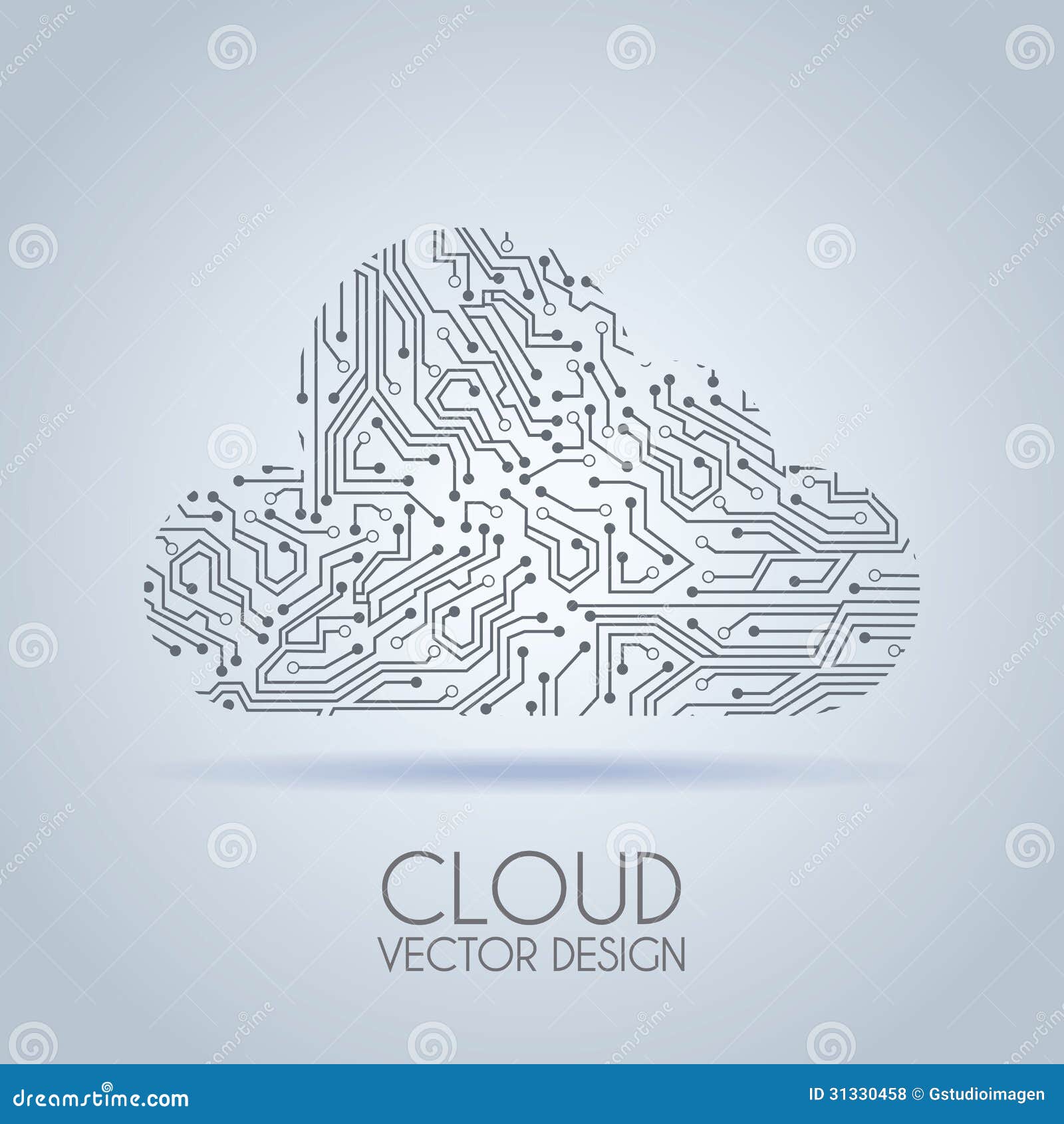 Cloud circuit stock vector. Illustration of geometric - 31330458
