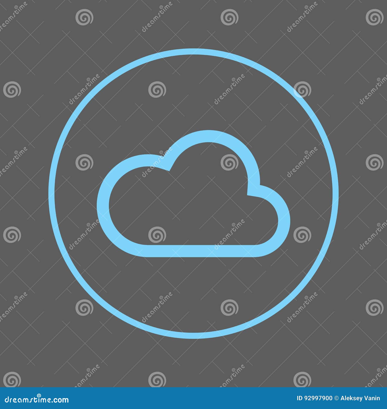 Cloud Circular Line Icon. Round Colorful Sign. Flat Style Vector Symbol ...