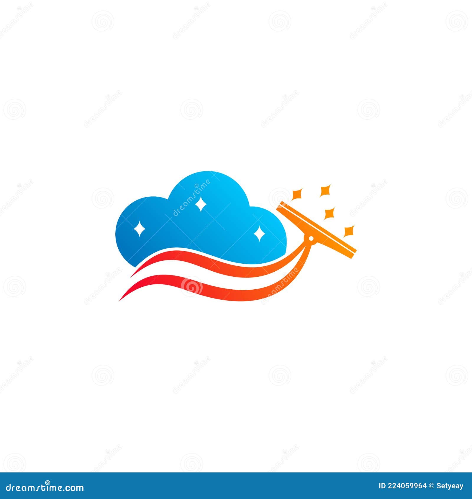 Cloud Clean Logo Vector Template, Creative Clean Logo Design Concepts ...