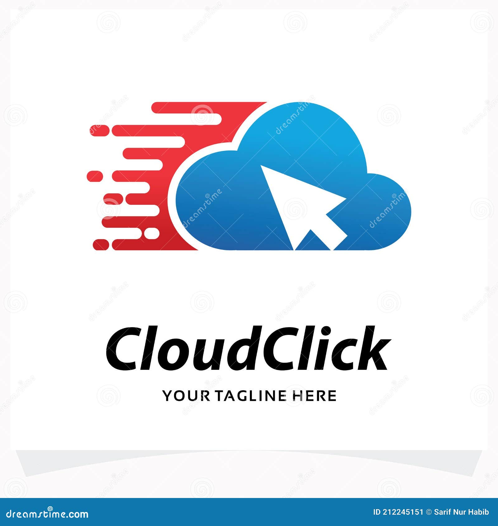 Cloud Click Logo Template Design Template Stock Vector - Illustration ...