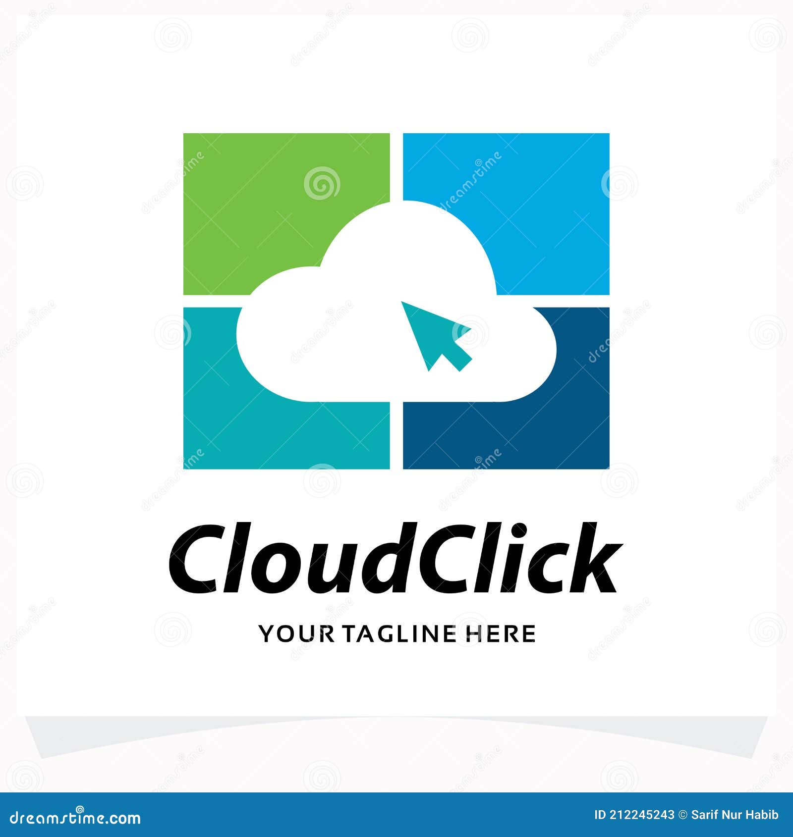 Cloud Click Logo Template Design Template Stock Illustration ...