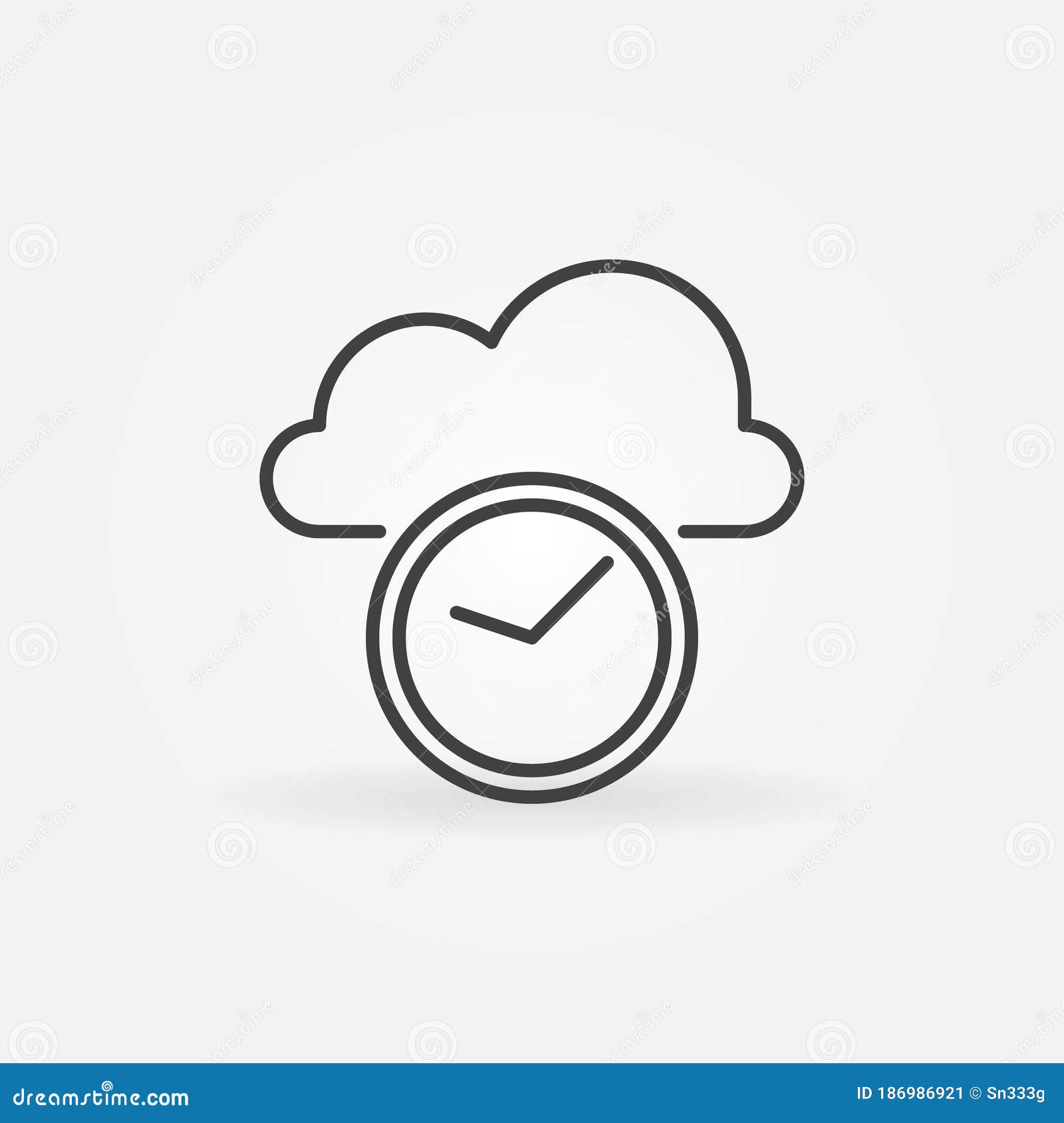 Cloud with Clock or Time Vector Concept Outline Icon Stock Vector ...