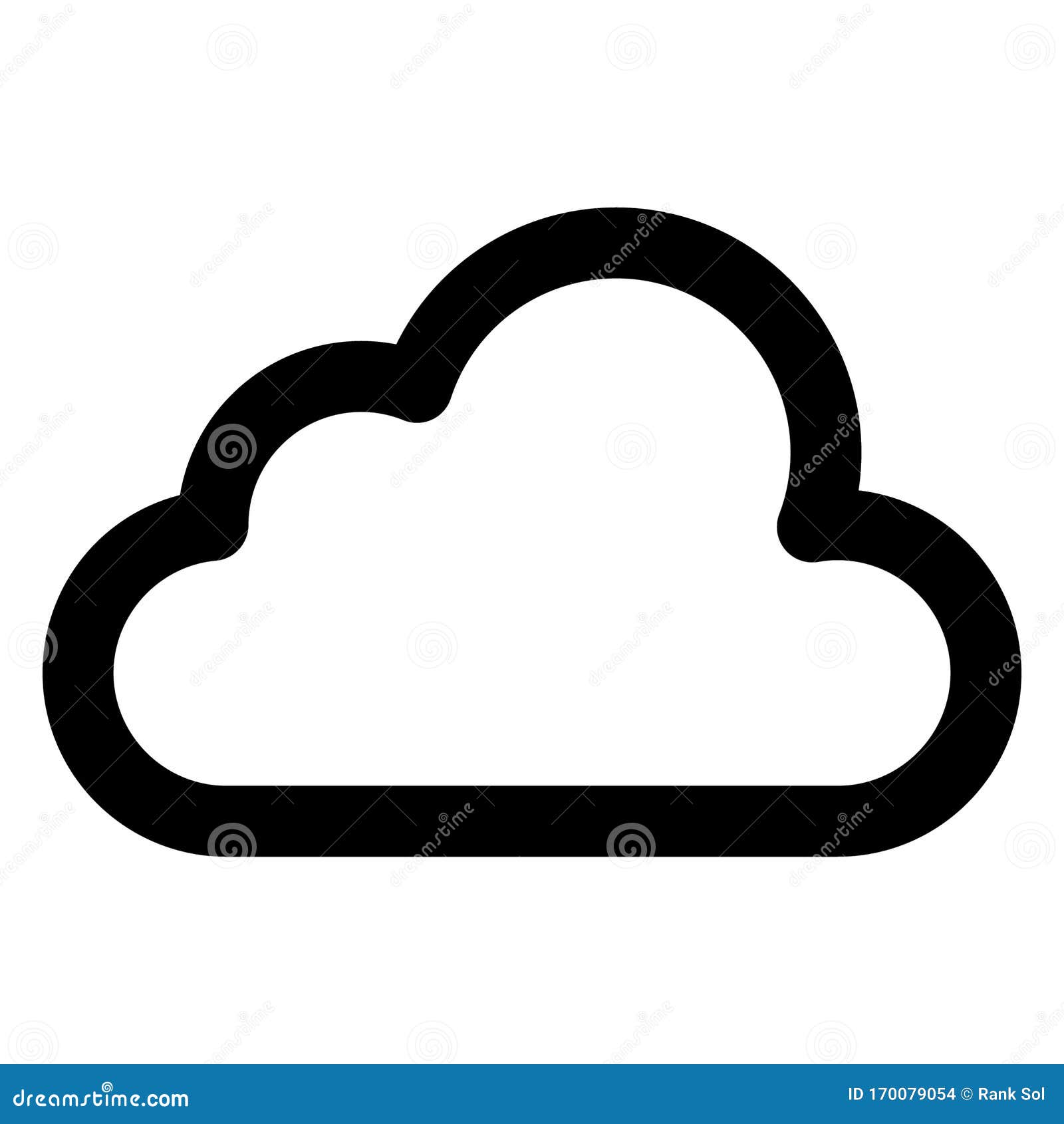 Cloud, Cloudy Bold Outline Vector Icon Which Can Easily Modify or Edit ...