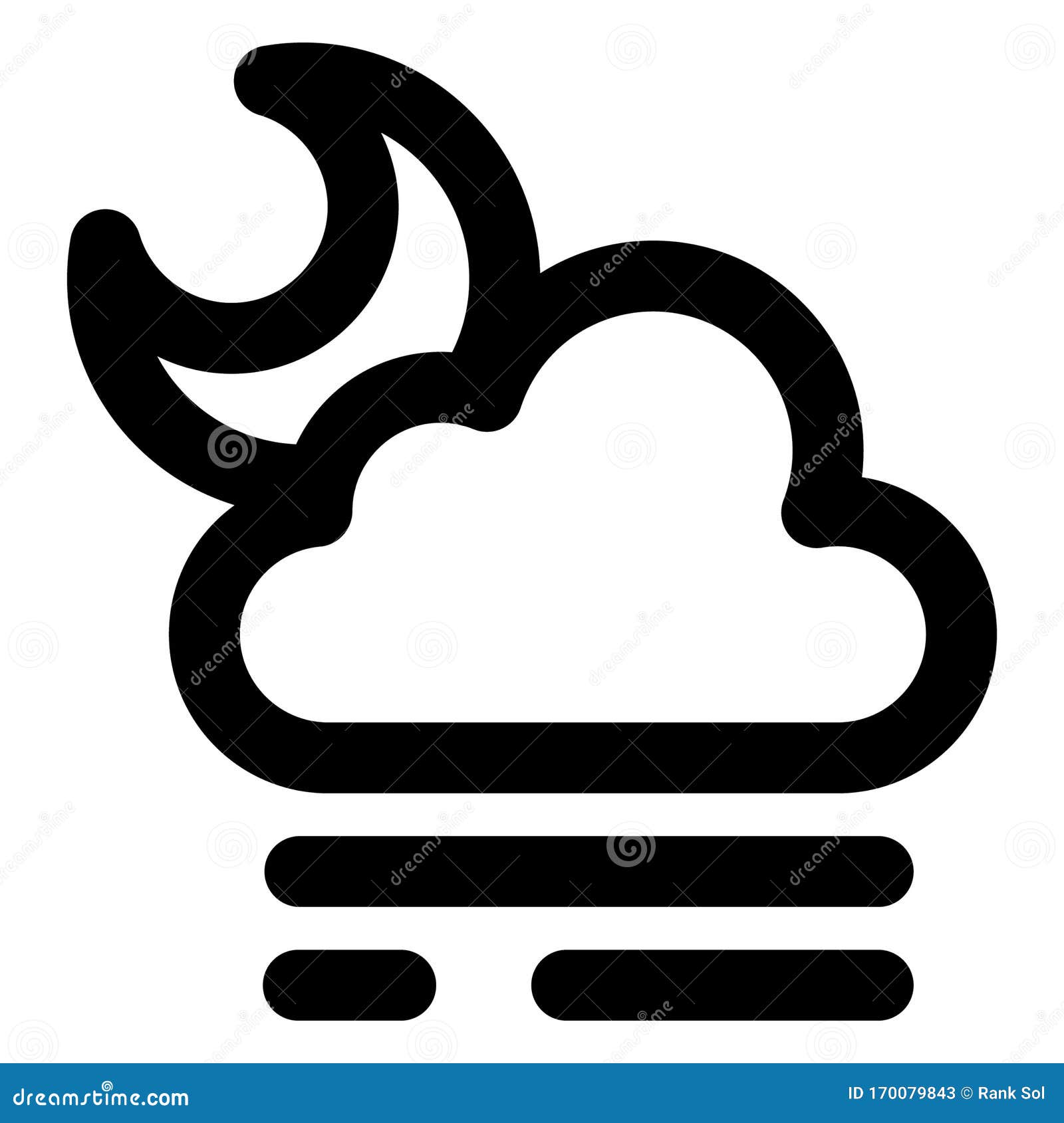 Cloud, Cloudy Bold Outline Vector Icon Which Can Easily Modify or Edit ...