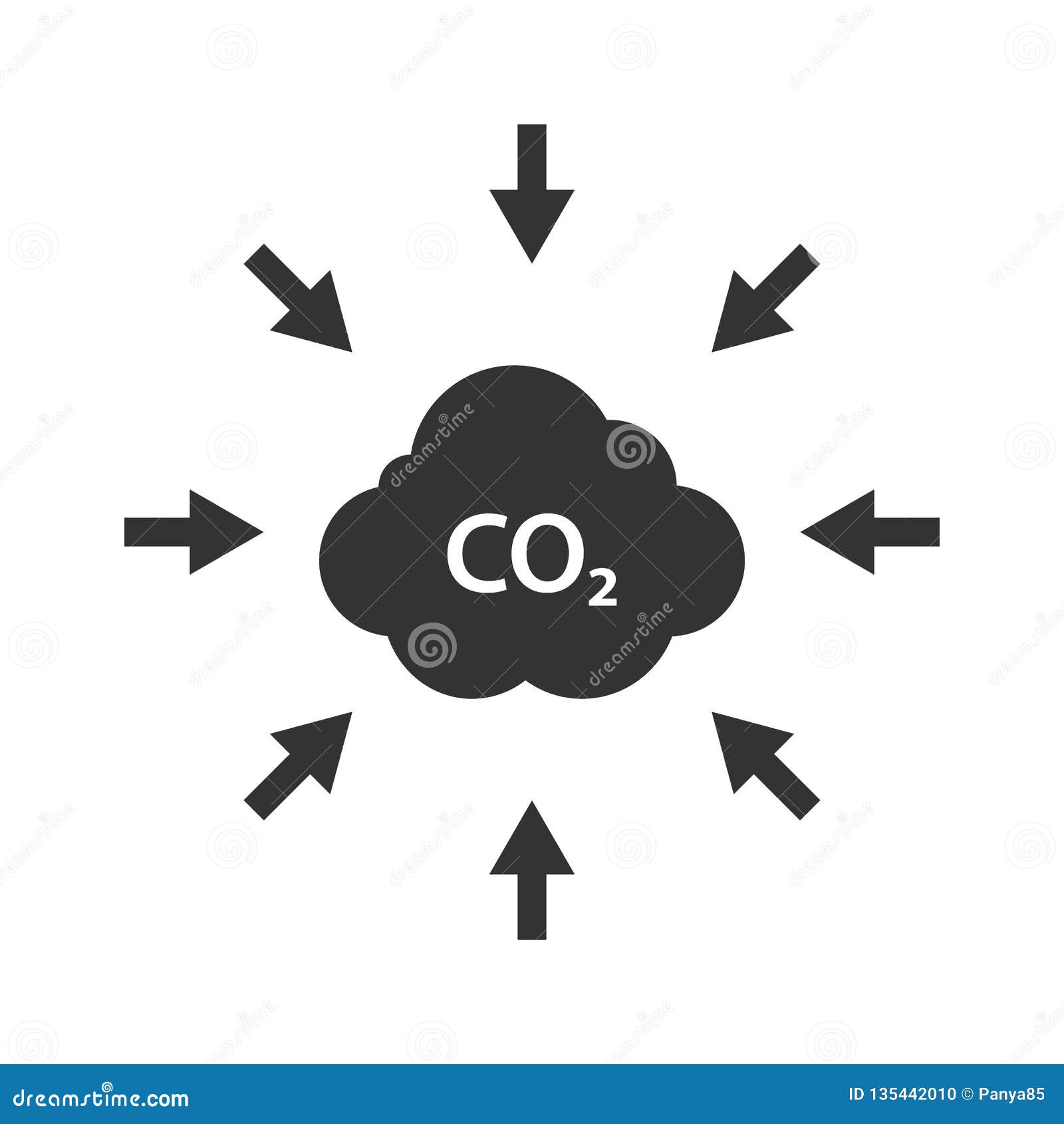 Cloud of CO2, Carbon Emission, Pollution Reduction Icon. Ecology ...