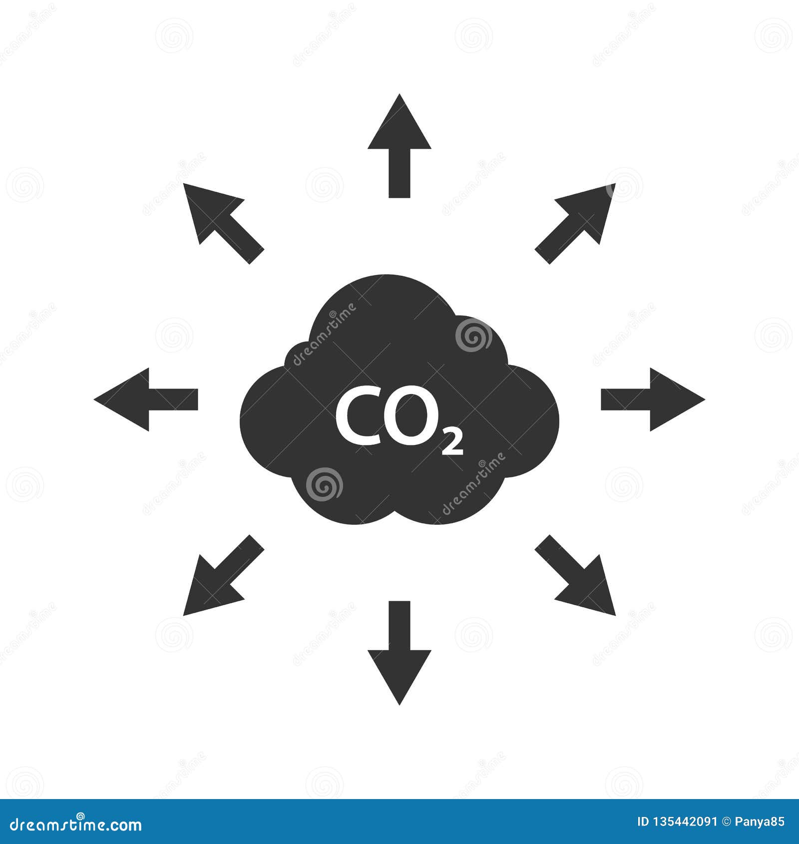 Cloud Of CO2, Carbon Emission, Pollution Reduction Icon. Ecology ...