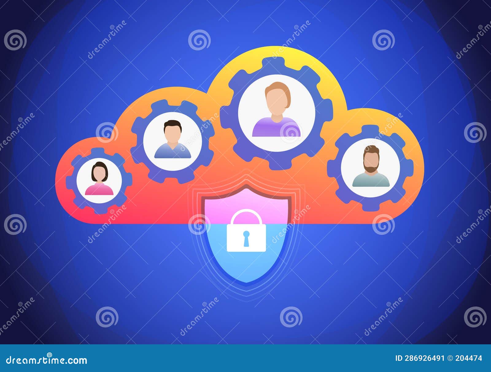 Cloud Collaboration Concept. Teamwork Communication, Remote Online ...