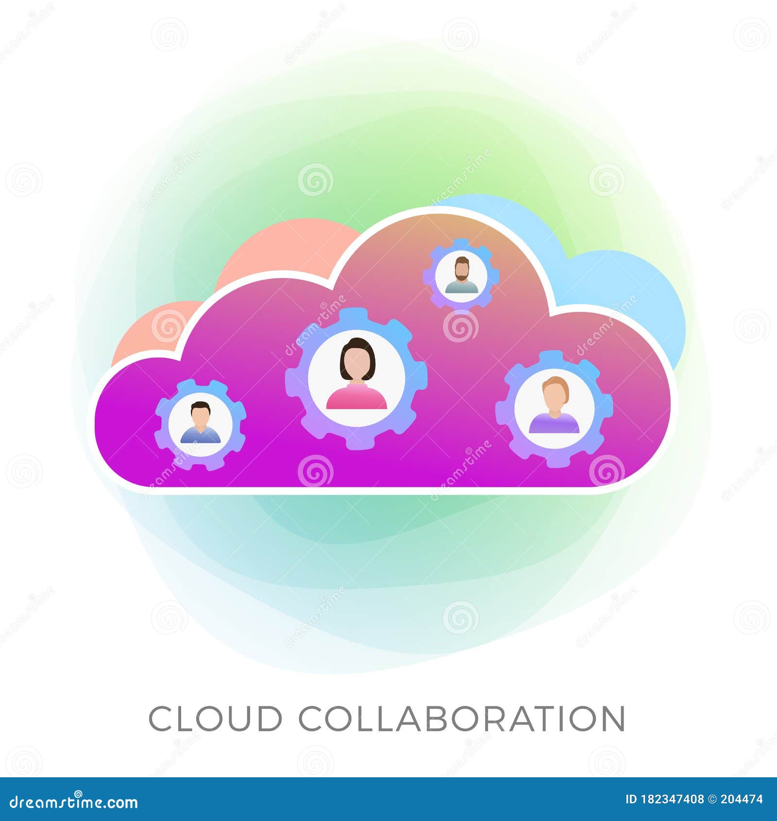 Cloud Collaboration Concept, Teamwork Communication, Wireless and ...