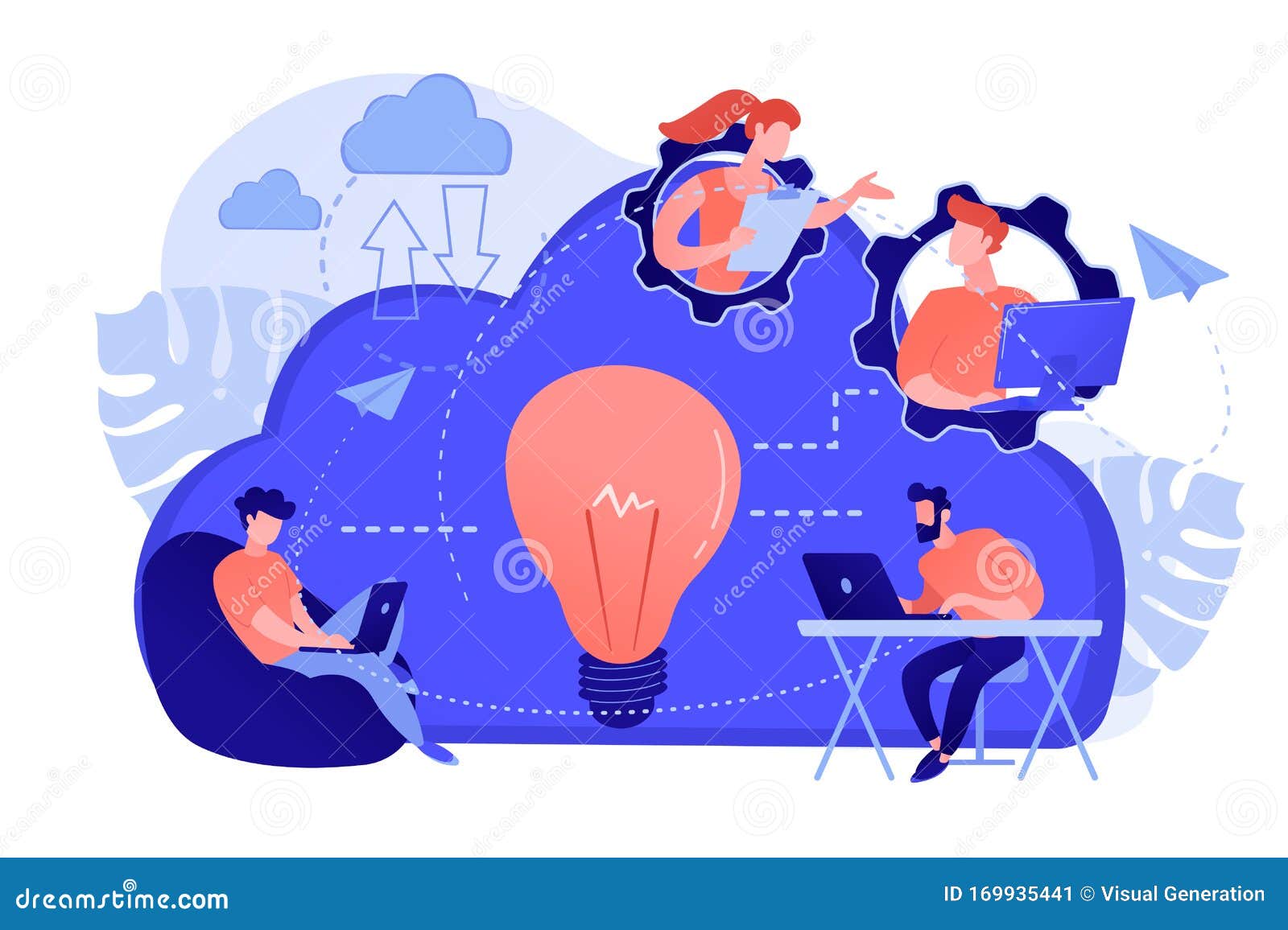 Cloud Collaboration Concept Vector Illustration. Stock Vector ...