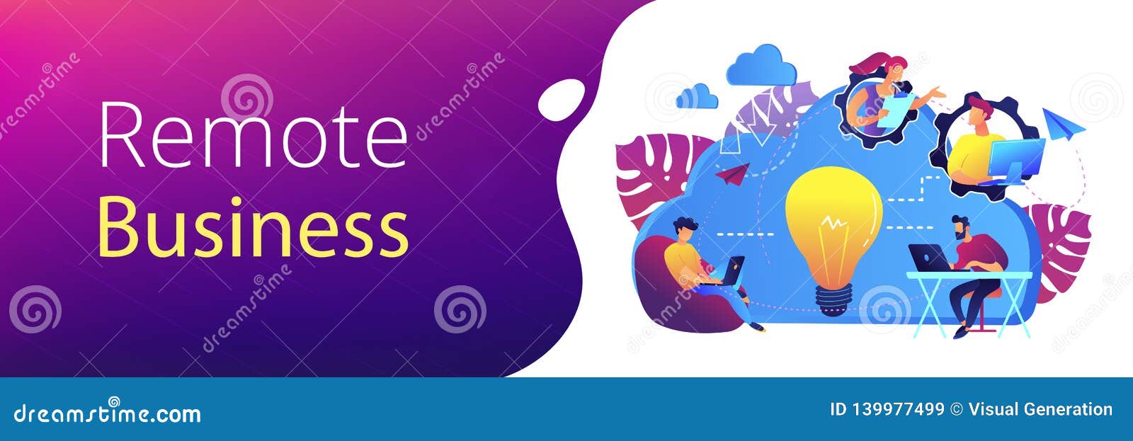 Cloud Collaboration Header Banner. Stock Vector - Illustration of ...