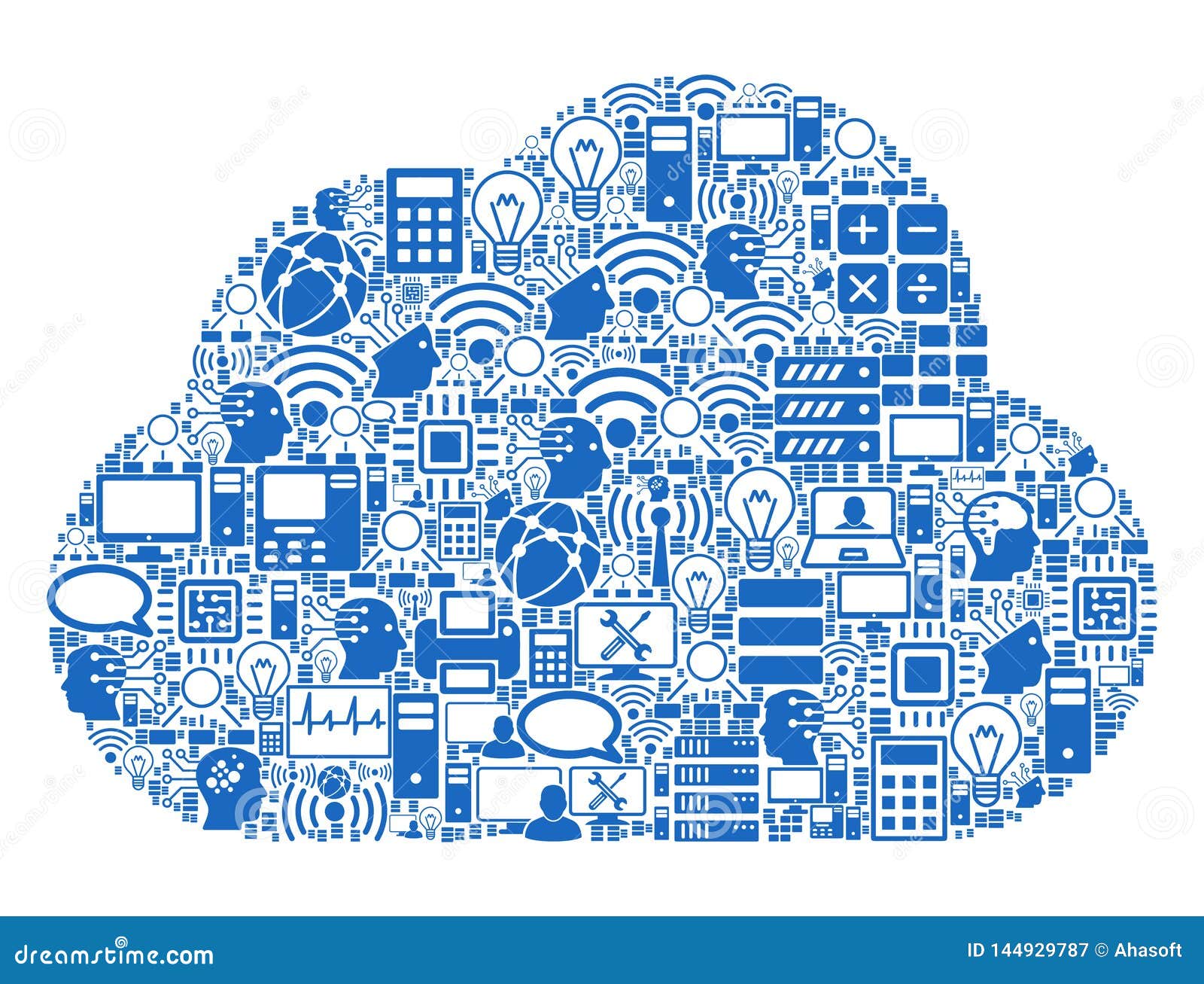Cloud Mosaic Icon for BigData and Computing Stock Vector - Illustration of item, corporate ...