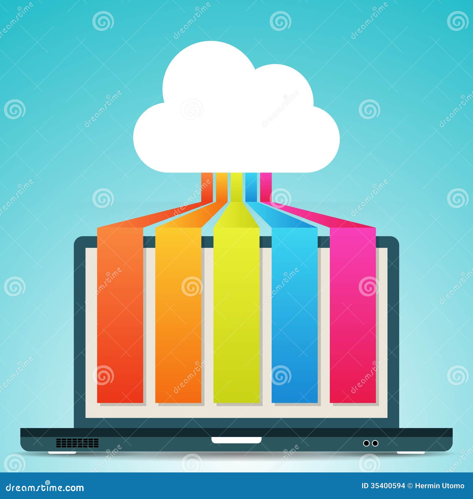 Cloud Colorful Laptop Banners Stock Vector - Illustration of internet ...