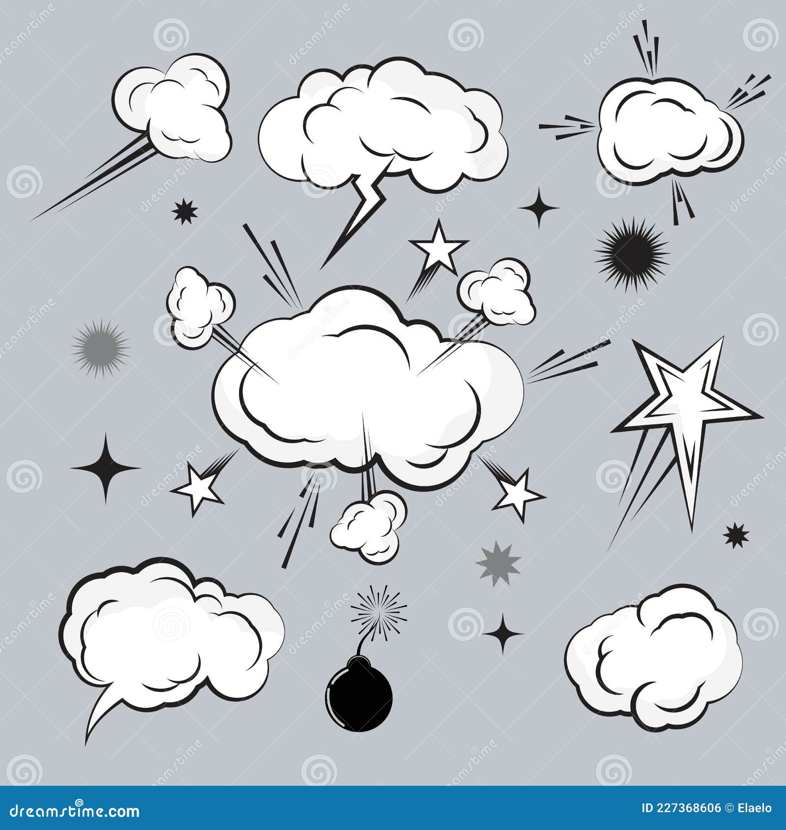 Cloud Comic Book Design Element Vector Stock Vector - Illustration of ...