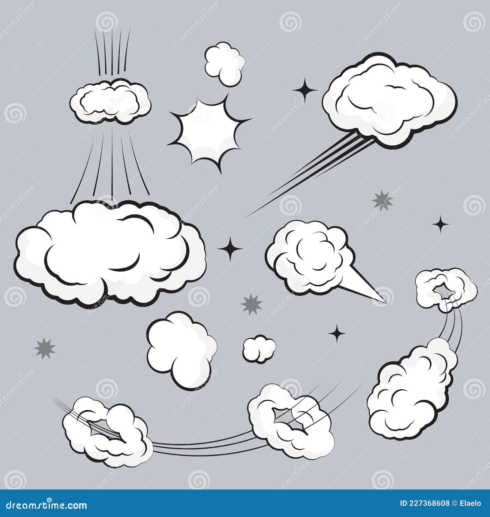 Cloud Comic Book Design Element Vector Stock Vector - Illustration of ...