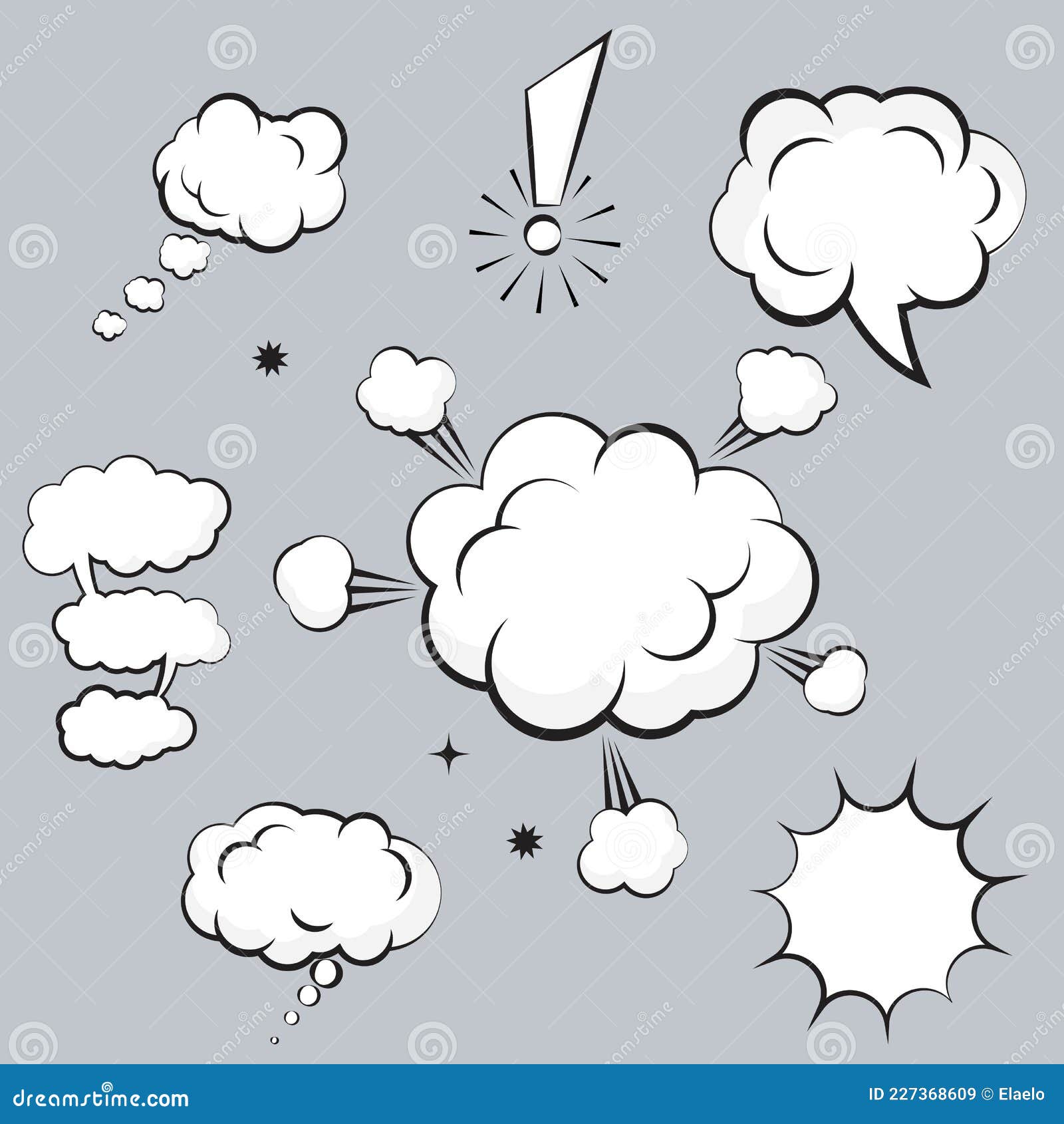 Cloud Comic Book Design Element Vector Stock Vector - Illustration of ...