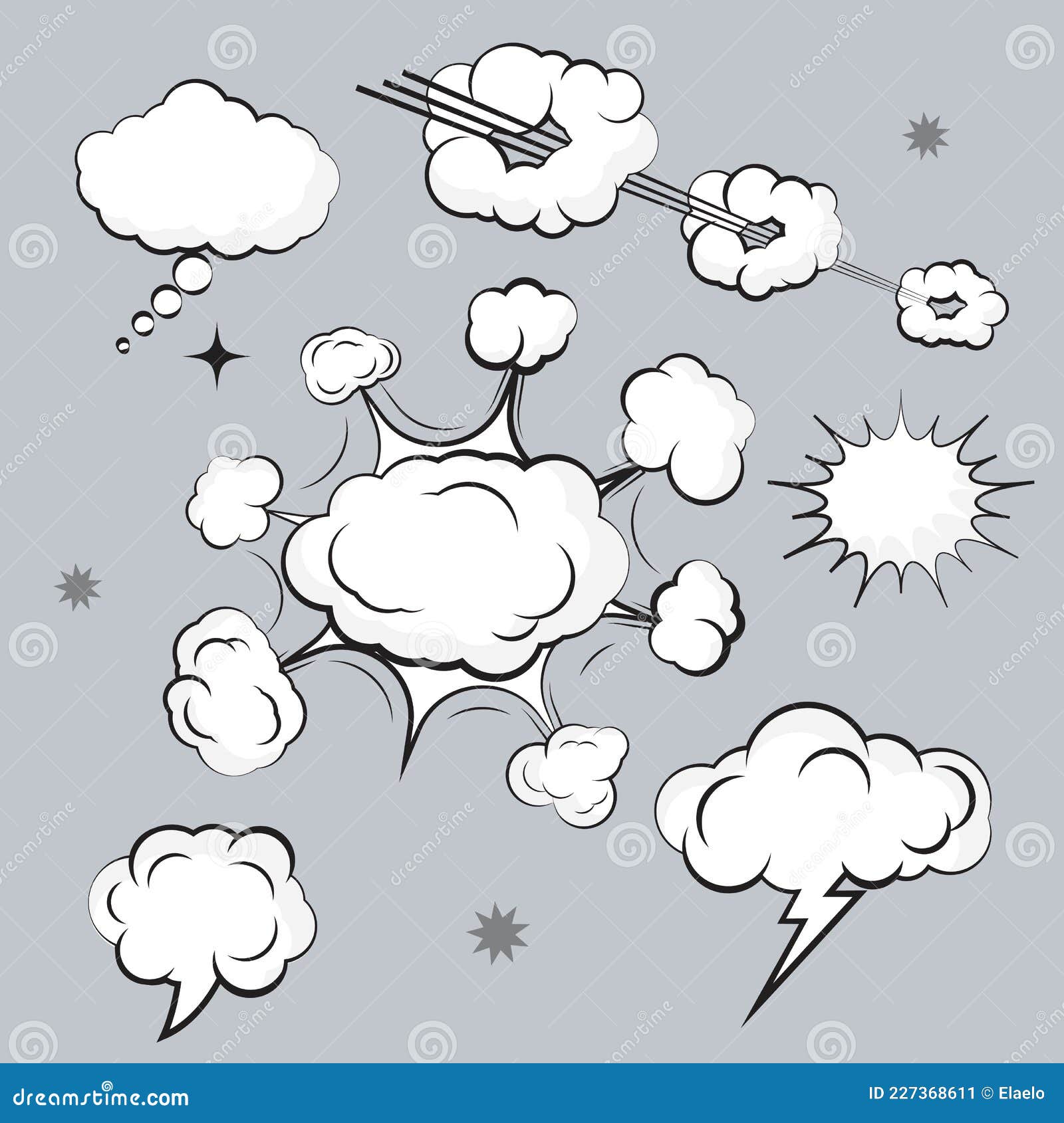 Cloud Comic Book Design Element Vector Stock Vector - Illustration of ...
