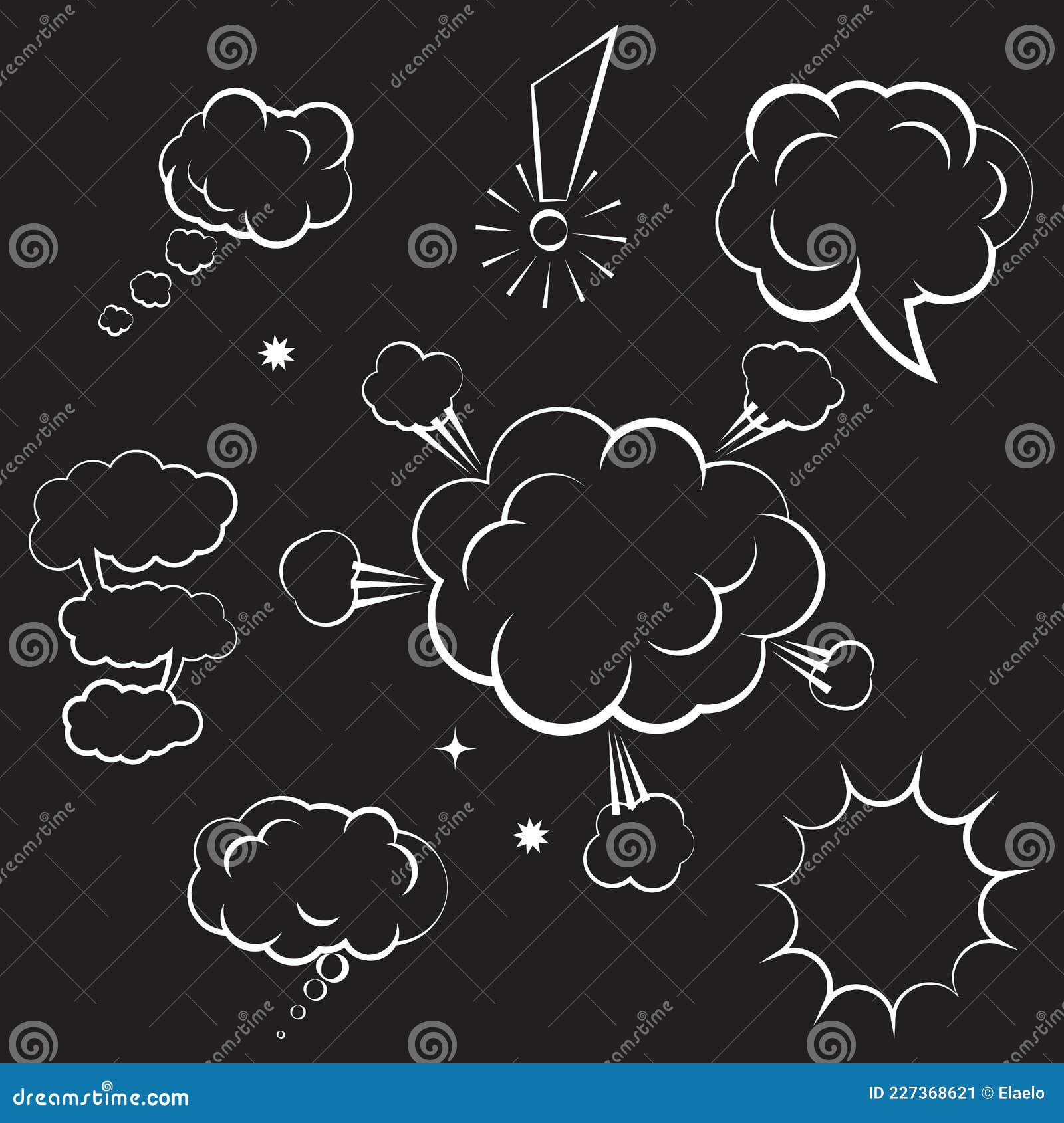 Cloud Comic Book Design Element Vector Stock Vector - Illustration of ...