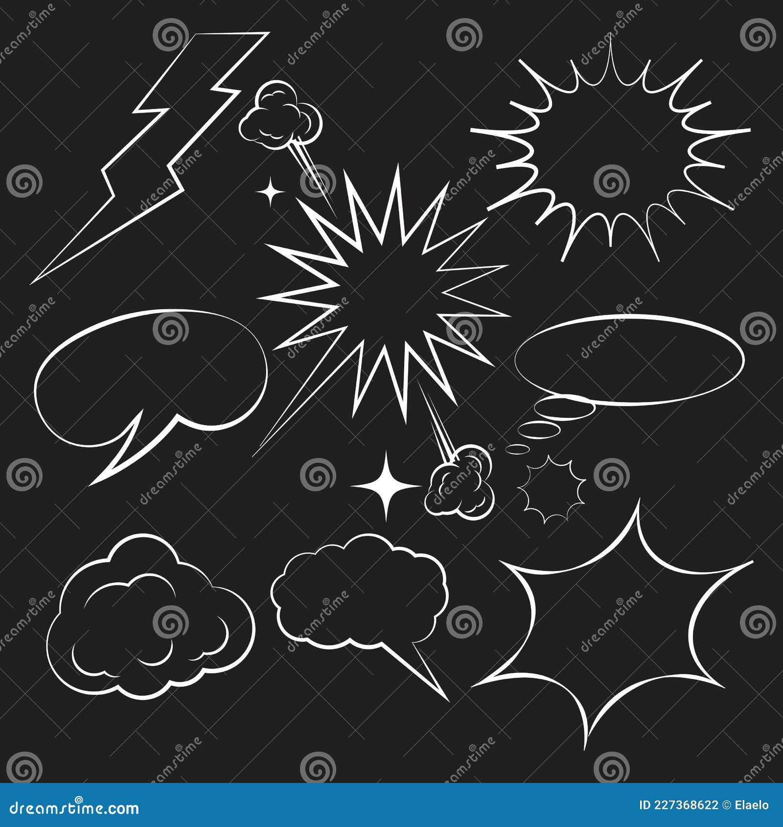 Cloud Comic Book Design Element Vector Stock Vector - Illustration of ...